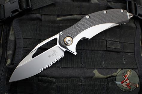Microtech Matrix Titanium And Carbon Fiber Handle Bead Blast Finishe