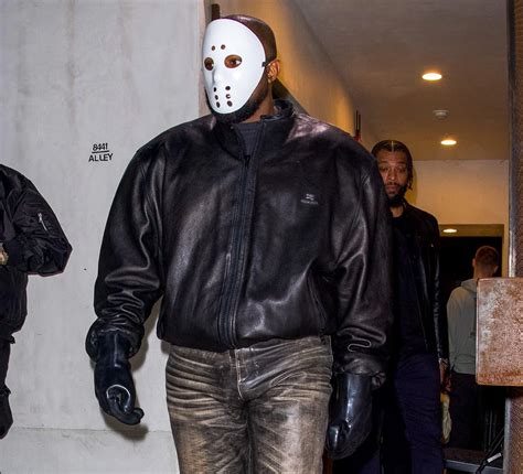Kanye West Steps Out In Jason Voorhees Mask