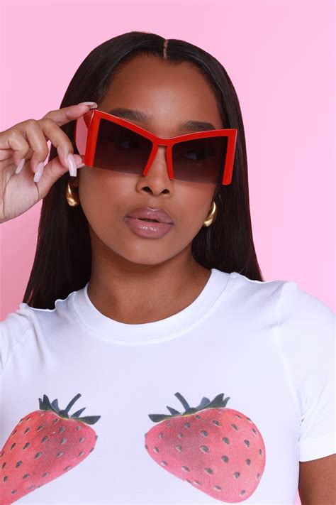 Stay Sharp Retro Cat Eye Sunglasses Red Swank A Posh