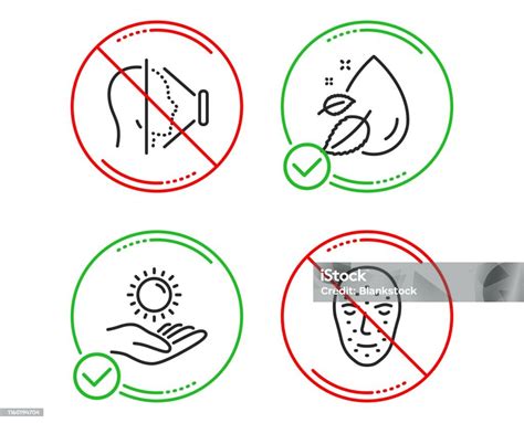 水滴防曬和麵部 Id 圖示設置面對生物識別標誌向量向量圖形及更多保護圖片 保護 圖標集 圖示 Istock