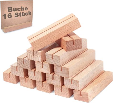 Wooden Place Card Holder For Tables 10 Pcs Table Number Solid Stands
