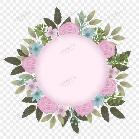 원 프레임 웨딩 화환 꽃 Png 일러스트 무료 다운로드 Lovepik