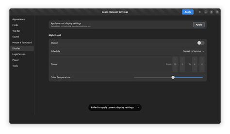 Apply Current Display Settings Does Not Work When Using Flatpak Issue Gdm Settings Gdm