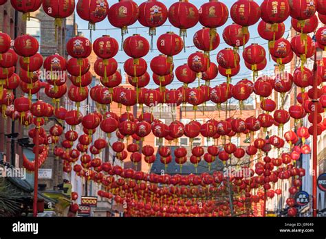 Chinese Lanterns Gerrard Street Chinatown London UK Stock Photo Alamy