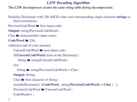 Ppt Lempel Ziv Welch Lzw Compression Algorithm Powerpoint