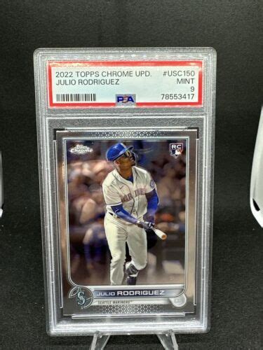2022 Topps Chrome Update Julio Rodriguez Rookie Card Psa 9 Mint Usc150