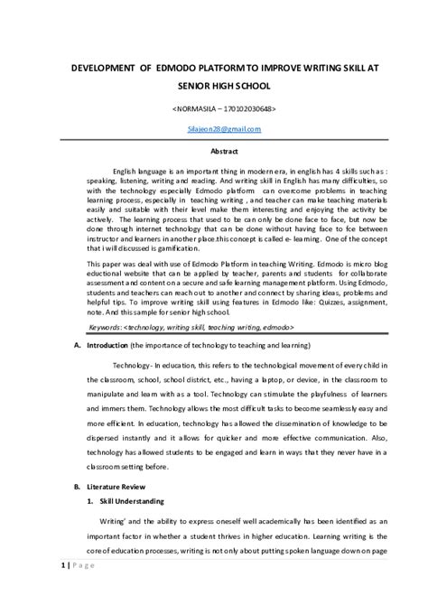 Pdf Development Of Edmodo Platform To Improve Writing Skill At Senior