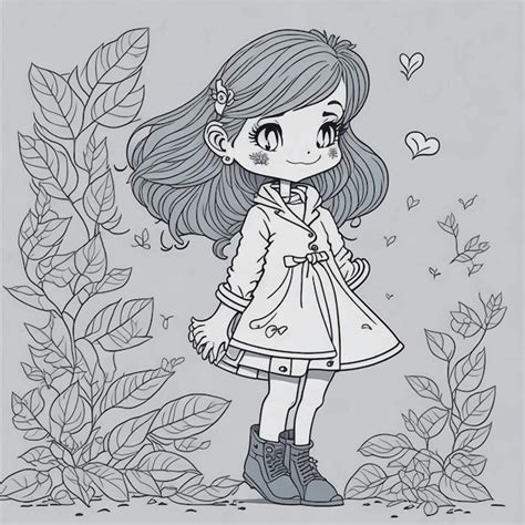 그림책 일러스트를 위해 귀여운 어린이 만화 프리미엄 사진