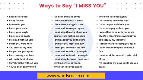 Another Ways To Say I MISS YOU In English Word Coach