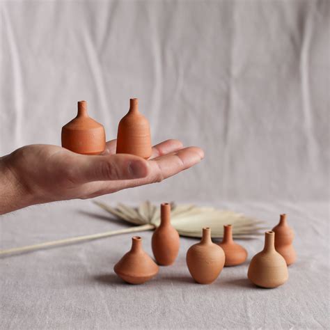 Tiny Pottery Handcrafted Terracotta Mini Vases Small Hand Thrown Pots