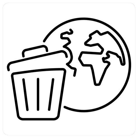 Earth Pollution Icon Concept In Black Line Color 66249776 Vector Art At