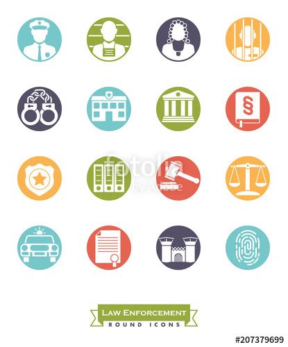 Law Enforcement Icon At Collection Of Law Enforcement