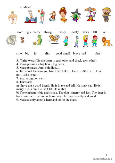 Adjectives Picture Description English ESL Worksheets Pdf Doc