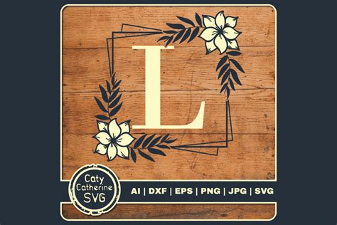Letter L Floral Monogram Frame Graphic By Caty Catherine · Creative Fabrica
