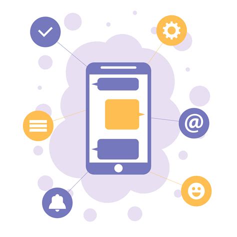 Smartphone With Apps Icons Mobile Communication Flat Design Concept