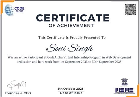 Soni Singh On Linkedin Thank You Codealpha