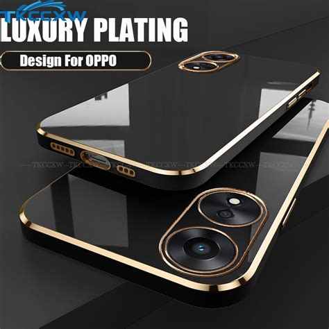 Square Plating Casing For Oppo A78 A17 A17k A77s A58 A58x A1 Pro Case