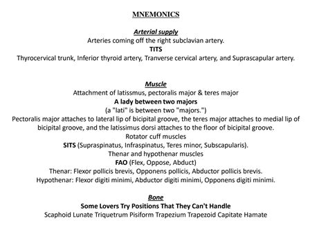 Thyrocervical Trunk Mnemonic