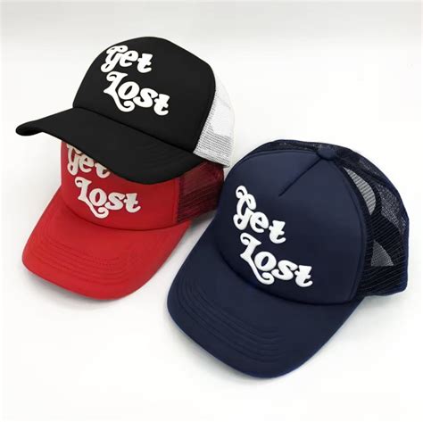 Custom Foam Puff Print Trucker Hats Mesh Back Trucker Hats5 Panel