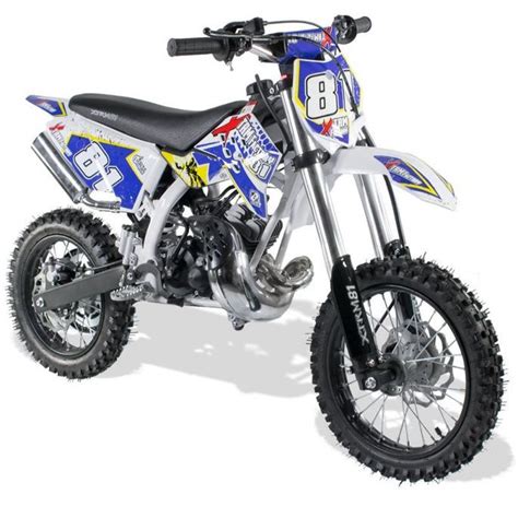 Moto Cross 50cc Racing 14 12 9cv Automatique Kick Starter Bleu
