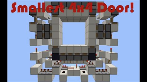 Showcase Smallest 4x4 Piston Door In Minecraft 12x2x11 Youtube