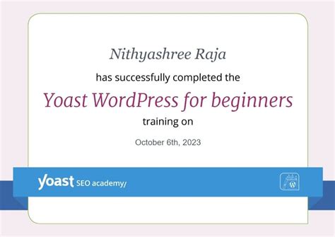 Nithyashree Raja On Linkedin Wordpress Webdesign Nondeveloper Yoast
