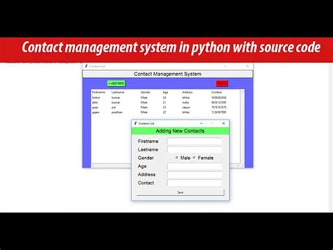 Contact Management System In Python With Source Code YouTube