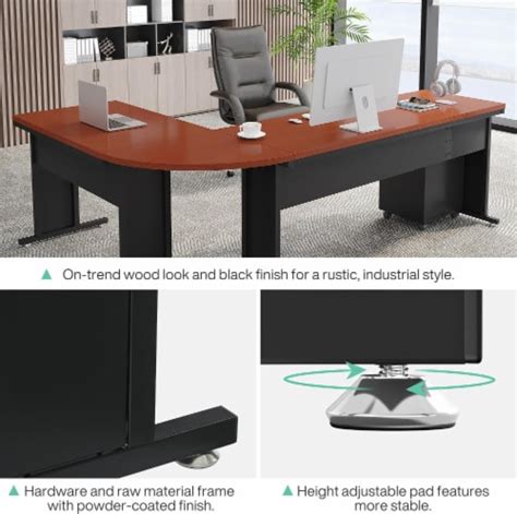 Tribesigns 83 L Shaped Desk Industrial Corner Executive Desk With
