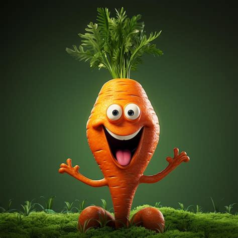 Premium Photo 3d Cartoon Character Of Carrot