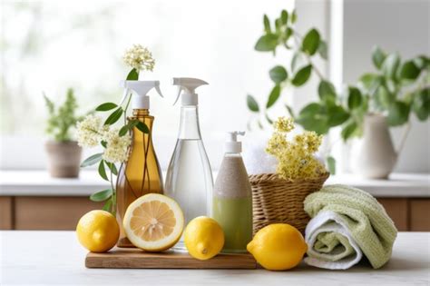 Premium Ai Image Eco Friendly Natural Cleaners Organic Ingredients
