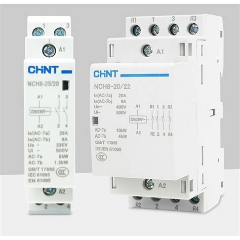 Chint House Hold Small Single Phase Ac Contactor Nch8 20 Nch8 25 20 20a 25a40a2p 220v Shopee