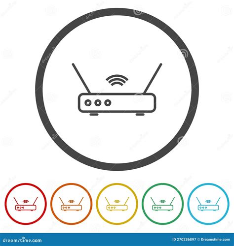 Wifi Router Icons In Color Circle Buttons Stock Vector Illustration Of Zone Router 270236897