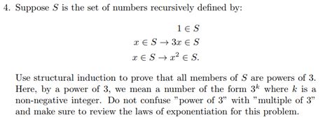 solved 4 suppose s is the set of numbers recursively