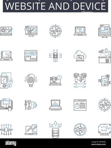 Website And Device Line Icons Collection Homepage Platform Online Presence Browser Portal