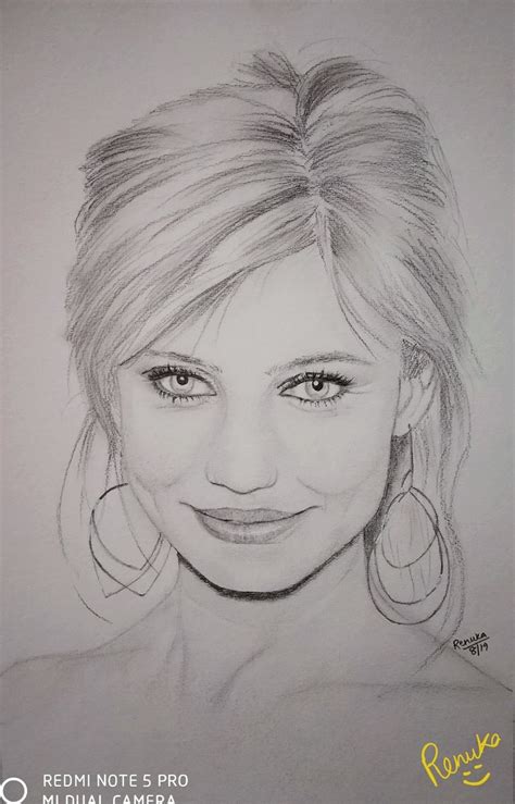 Beautiful Cameron Diaz Drawings Sketches Pencil Drawings