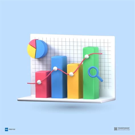 Premium Psd 3d Charts And Graph Icon Analysis Business Financial Data