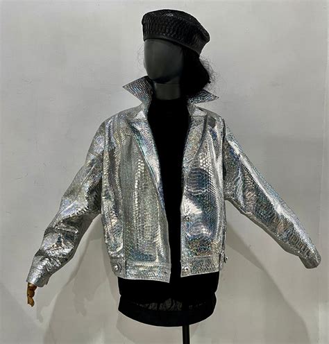 custom python leather jacket holographic leather jacket etsy