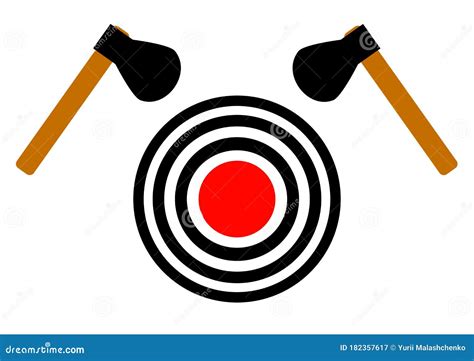 Ax Throwing Target On A White Background Stock Illustration