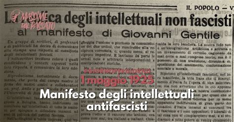1 Maggio 1925 Manifesto Degli Intellettuali Antifascisti Massime