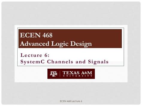 Ecen 468 Advanced Logic Design