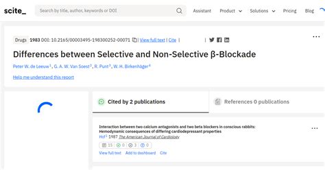 differences between selective and non selective β blockade [scite report]