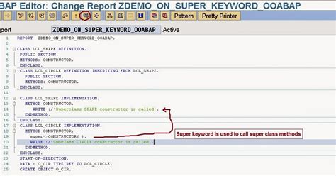 TECHSAP Uses Of SUPER Keyword In OOABAP