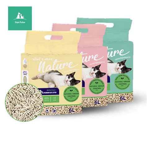 ทรายเต้าหู้ ออร์แกนิค100 ผลิตจากกากถั่วเหลืองธรรมชาติ ทรายแมว Cat Litter ทรายแมวเต้าหู้ 6 ลิตร