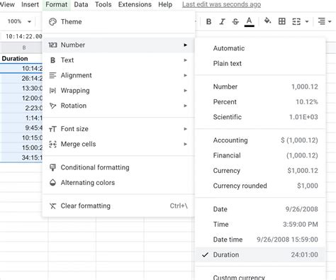 Google Sheets How To Convert Time Duration To Seconds