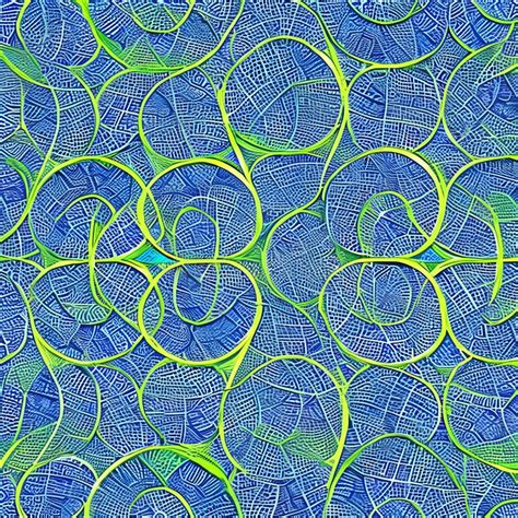 An Abstract Design With Interlocking Circles In Shades Of Blue And Green1 Generative Ai Stock