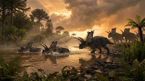 Pentaceratops Sternbergii Five Horned Face 75 To 73 Million Years Ago