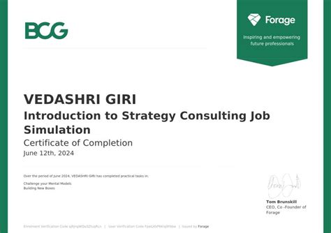 Vedashri Giri On Linkedin Virtualinternship Strategyconsulting Bcg