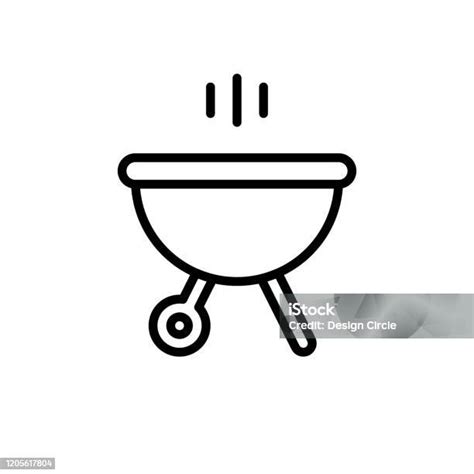 Bbq 그릴 벡터 아이콘 라인 스타일 그림입니다 가스식 그릴에 대한 스톡 벡터 아트 및 기타 이미지 가스식 그릴 고기 굽기 Istock