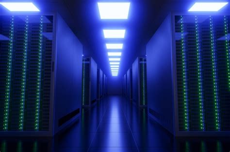Premium Photo Server Room Interior 3d Render