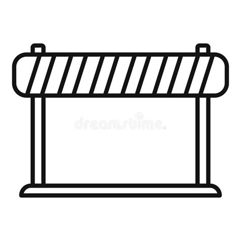 Vector De Contorno De Icono De Bloqueo De Carretera De Estacionamiento